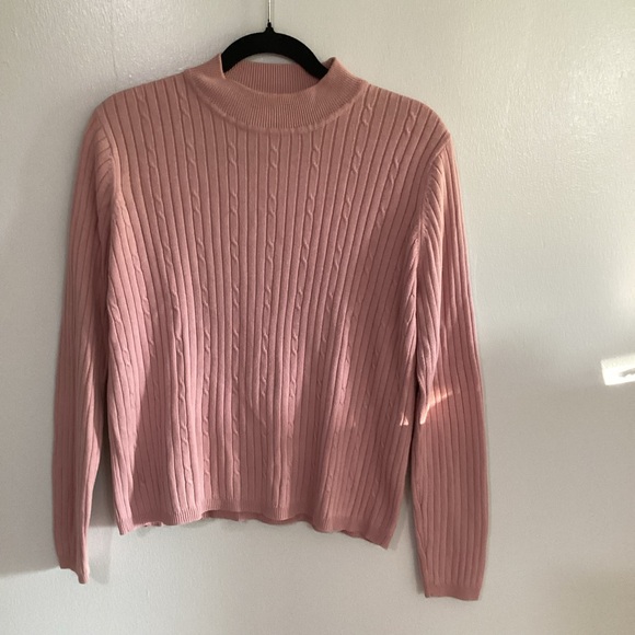 Laura Scott | Sweaters | Laura Scott Pink Cable Knit Womens Sweater ...